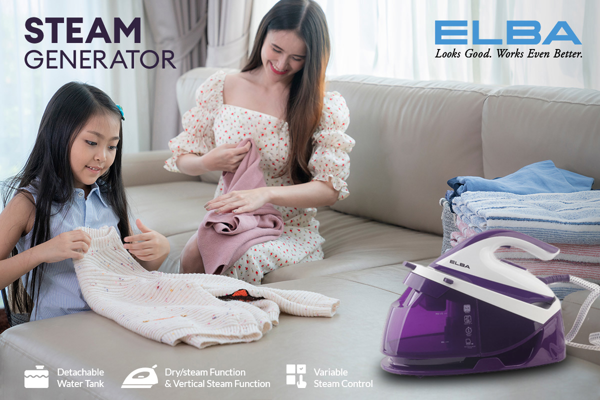 ELBA ESG-N2258C(PP) 1.7L / Russell Taylors Steam Generator Steam Iron 1 ...