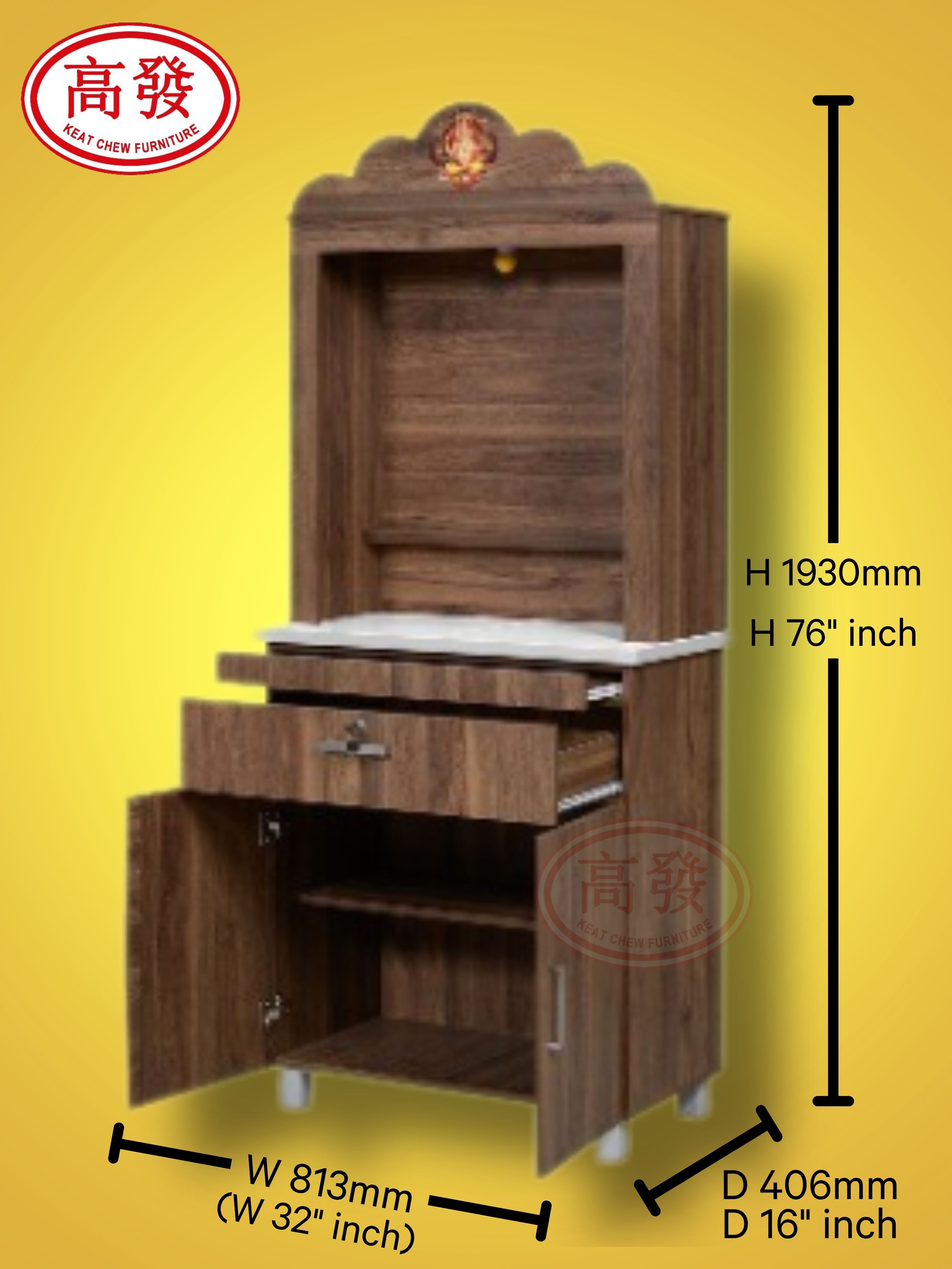 2.5FT Almari Sembahyang Indian Altar Prayers Cabinet Hindu Prayer ...