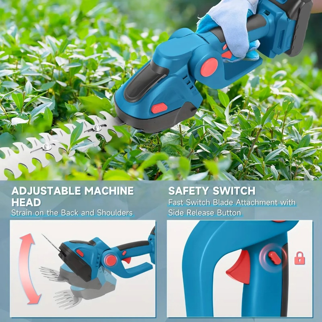 BOSCH Cordless Grass Cutter Shrub Hedge Trimmer Machine Garden Pruning ...