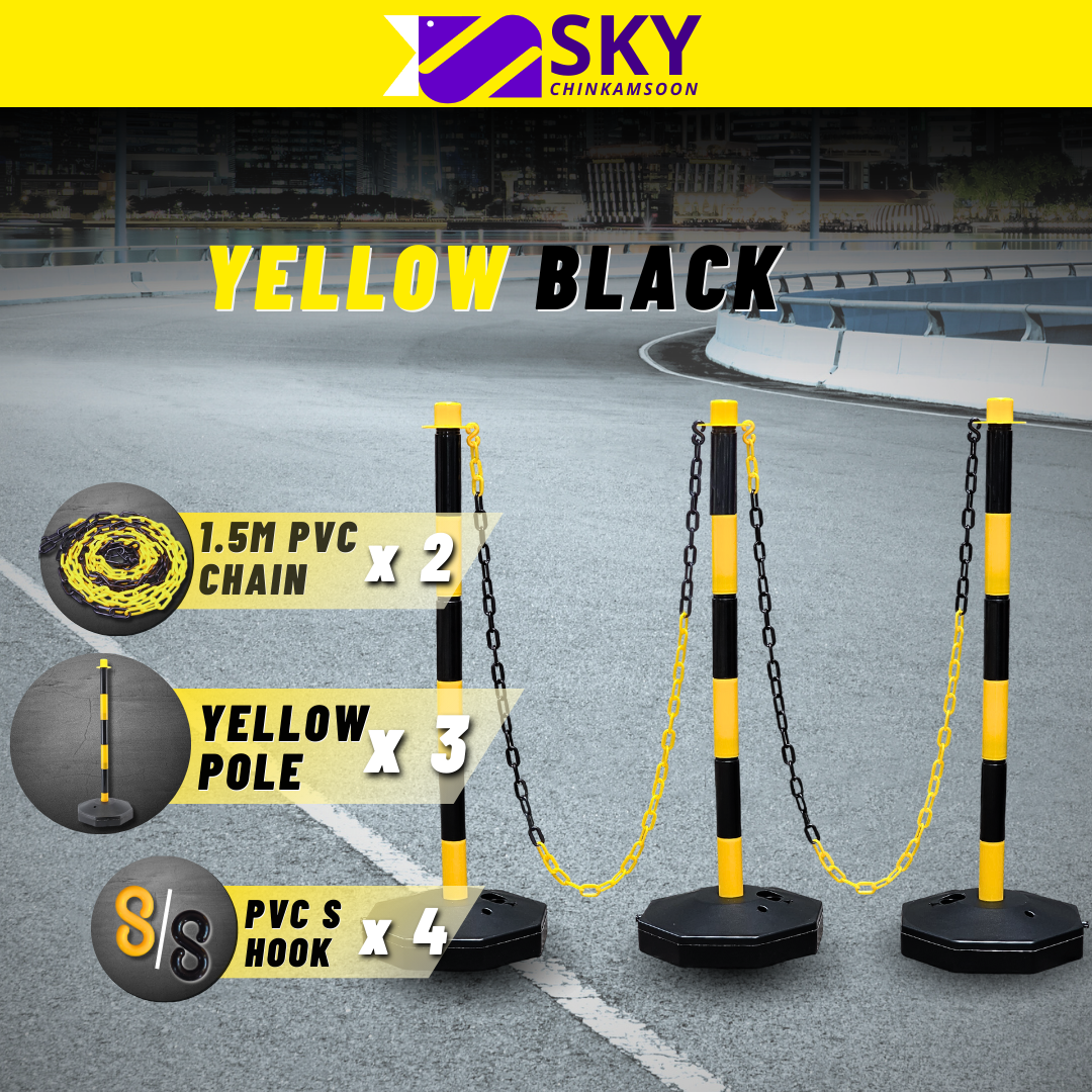 85cm Traffic Safety Post Parking Delineator Barrier Bollard Cones ...