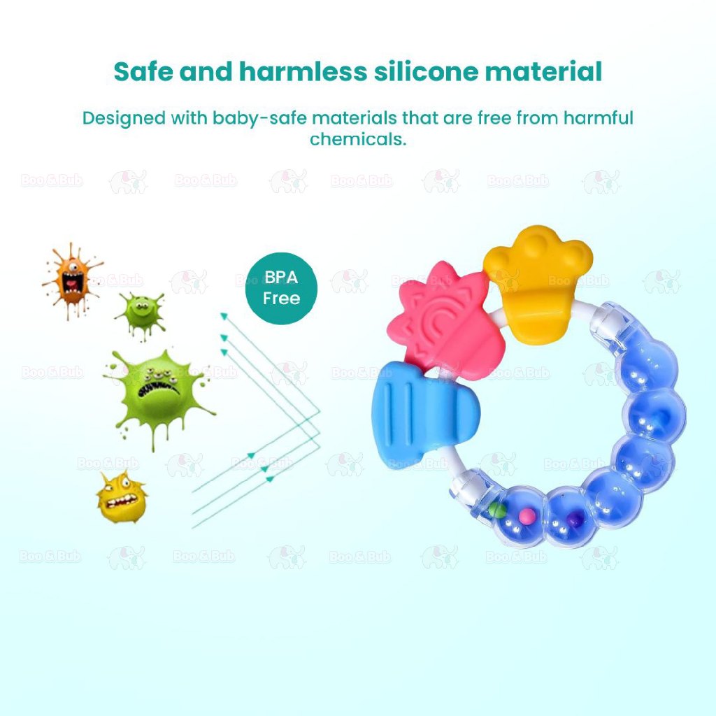 🐘Boo&Bub🐘Baby Teether Ring |Toddle Safe BPA Free Banana Teething Ring ...