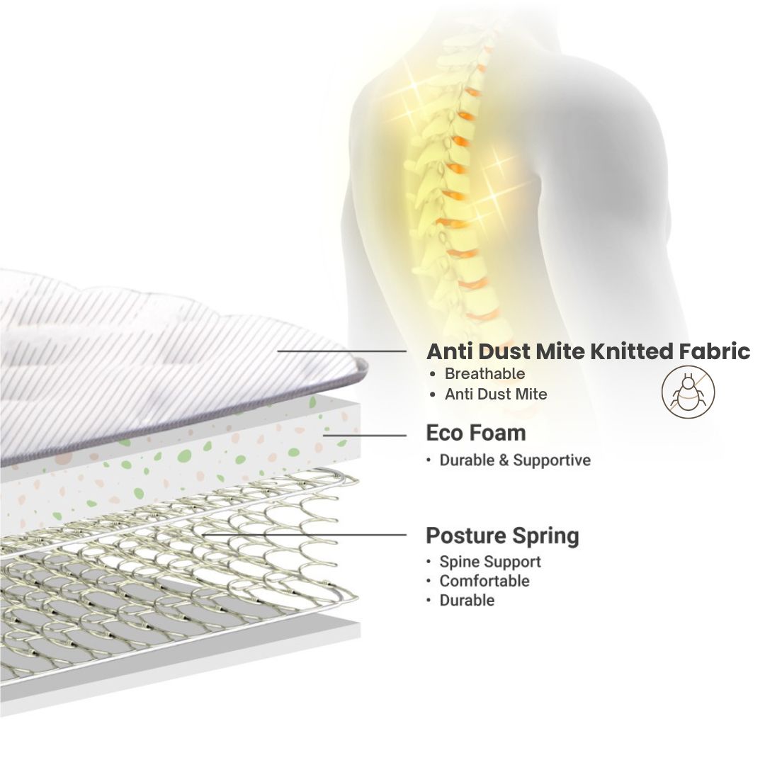 Goodnite Posture Classic Posture Spring Mattress (10.5") + Bedframe ...