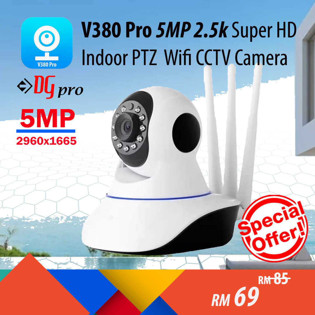 V380 Pro 5MP 2.5K HD Indoor PTZ Wireless Wifi CCTV Smart IP Camera ...