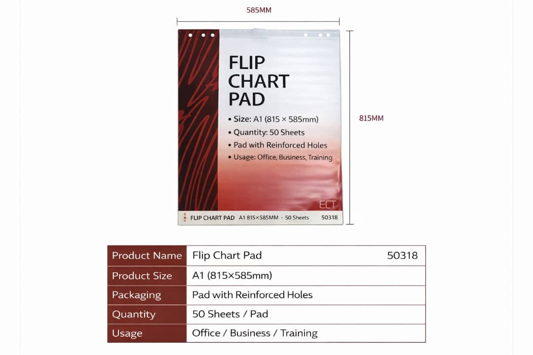 A1 Flip Chart Pad｜50 Sheets｜Reinforced Holes｜Professional Presentation ...
