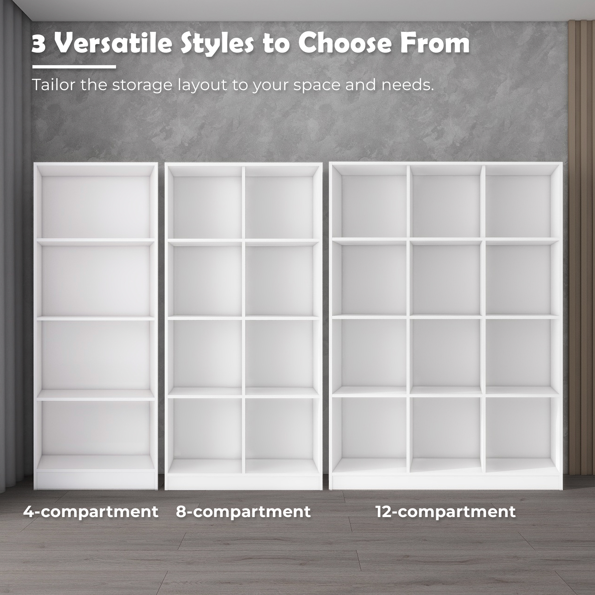 HOMURA 4 / 8 / 12 Cubes White Filing Cabinet /Bookshelf / Bookcase/ rak ...