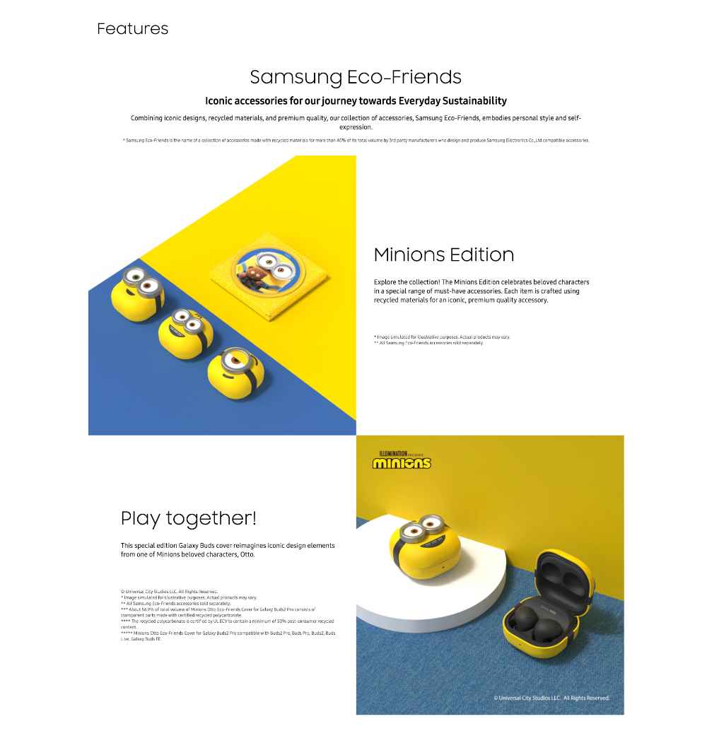 SAMSUNG x Minions Otto Eco-Friends Cover for Galaxy Buds2 Pro, Buds2 ...
