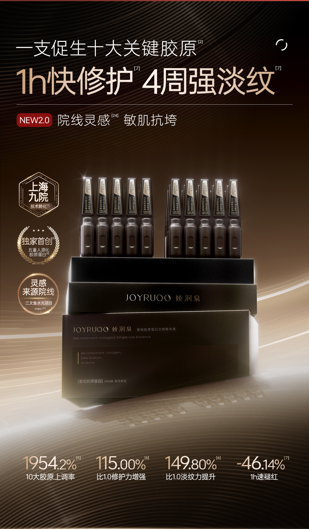 【𝟐.𝟎 𝐕𝐞𝐫𝐬𝐢𝐨𝐧 Small Pack】娇润泉JOYRUQO Recombinant Collagen Single Use ...