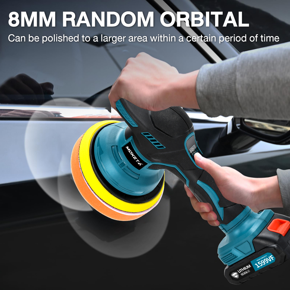 🔥1599VF Car Polisher Handheld Cordless Polishing Sanding Waxing Machine ...