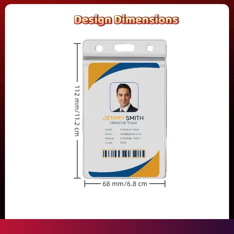 QUAFF Double Sided Transparent ID Card Holder Vertical/Horizontal ...