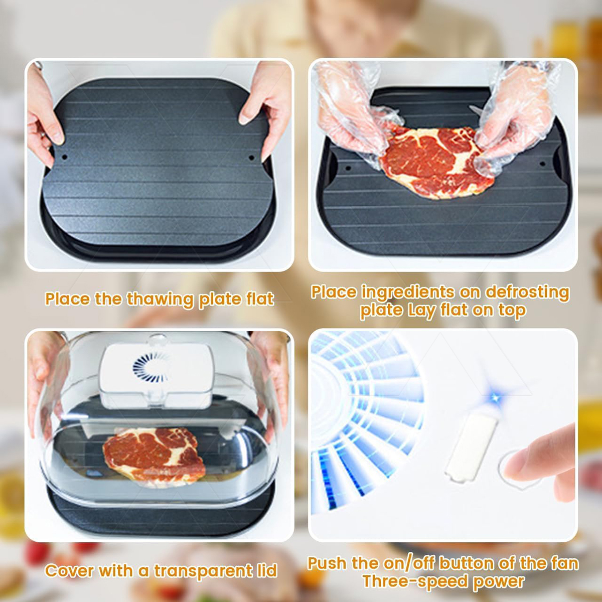 Kitchen Quick Thaw Machine Defroster Tray Box Food Grade Aluminum Ice ...