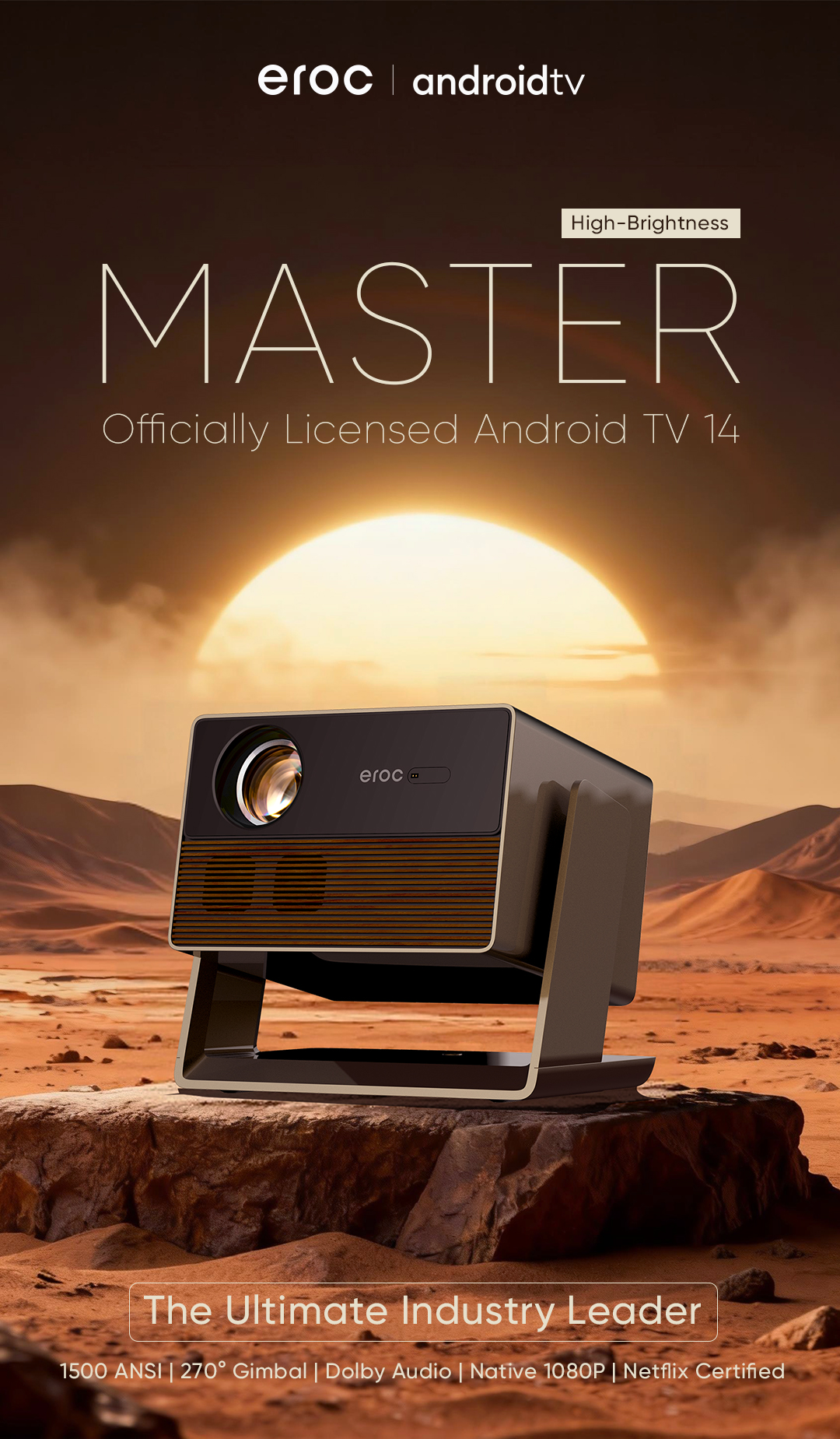 [1 Year Warranty] EROC MASTER Home Theater Android 14 Built-in Google ...