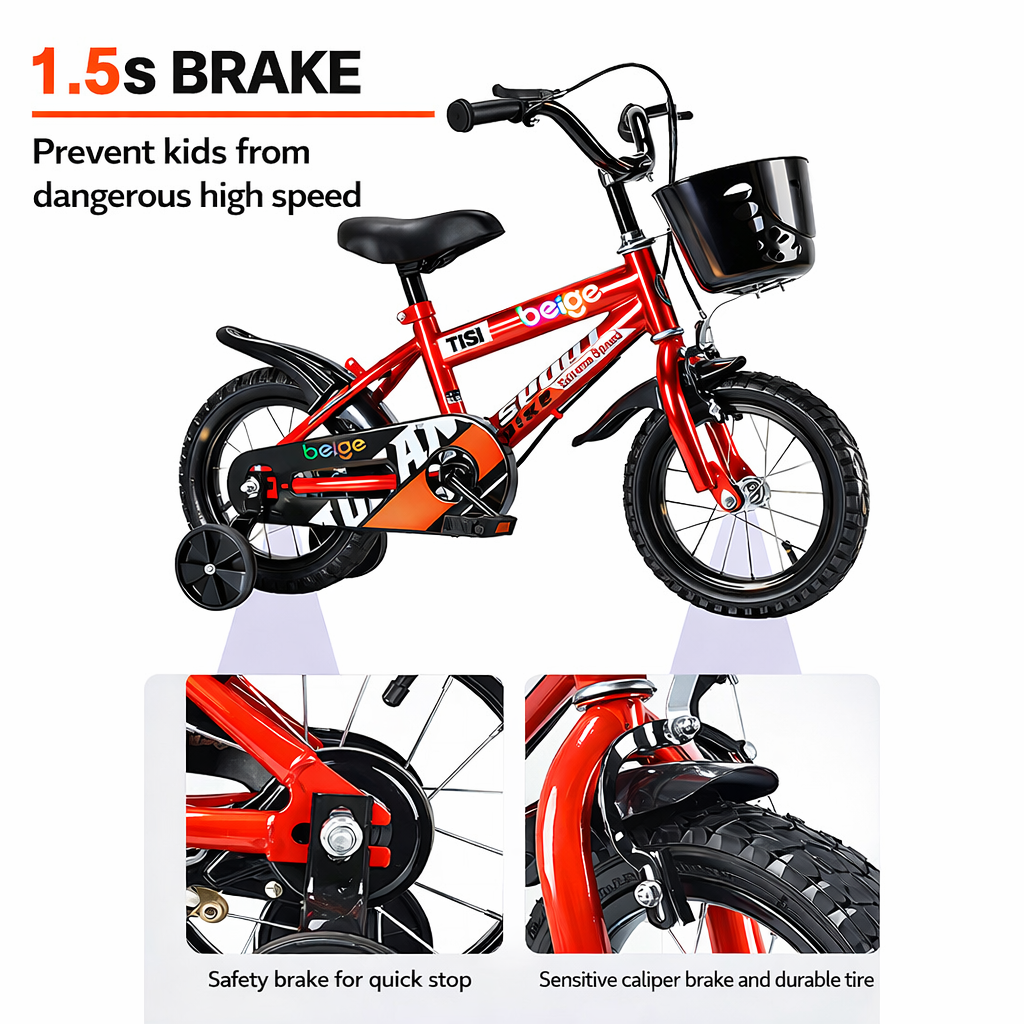 Beige Kids Bicycle Basikal Budak 12/16 Inch murah Baby Bike Rubber ...