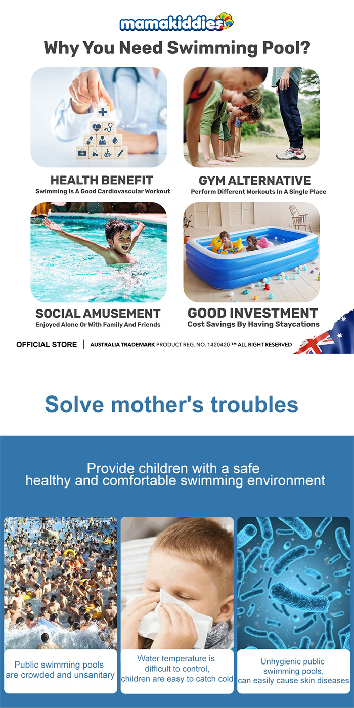 Inflatable Swimming pool Kids with slide Baby Pool Kolam Mandi Besar ...