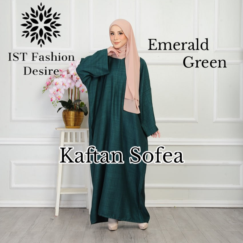 Kaftan Sofea Premium Cotton Linen Ironless | Shopee Malaysia