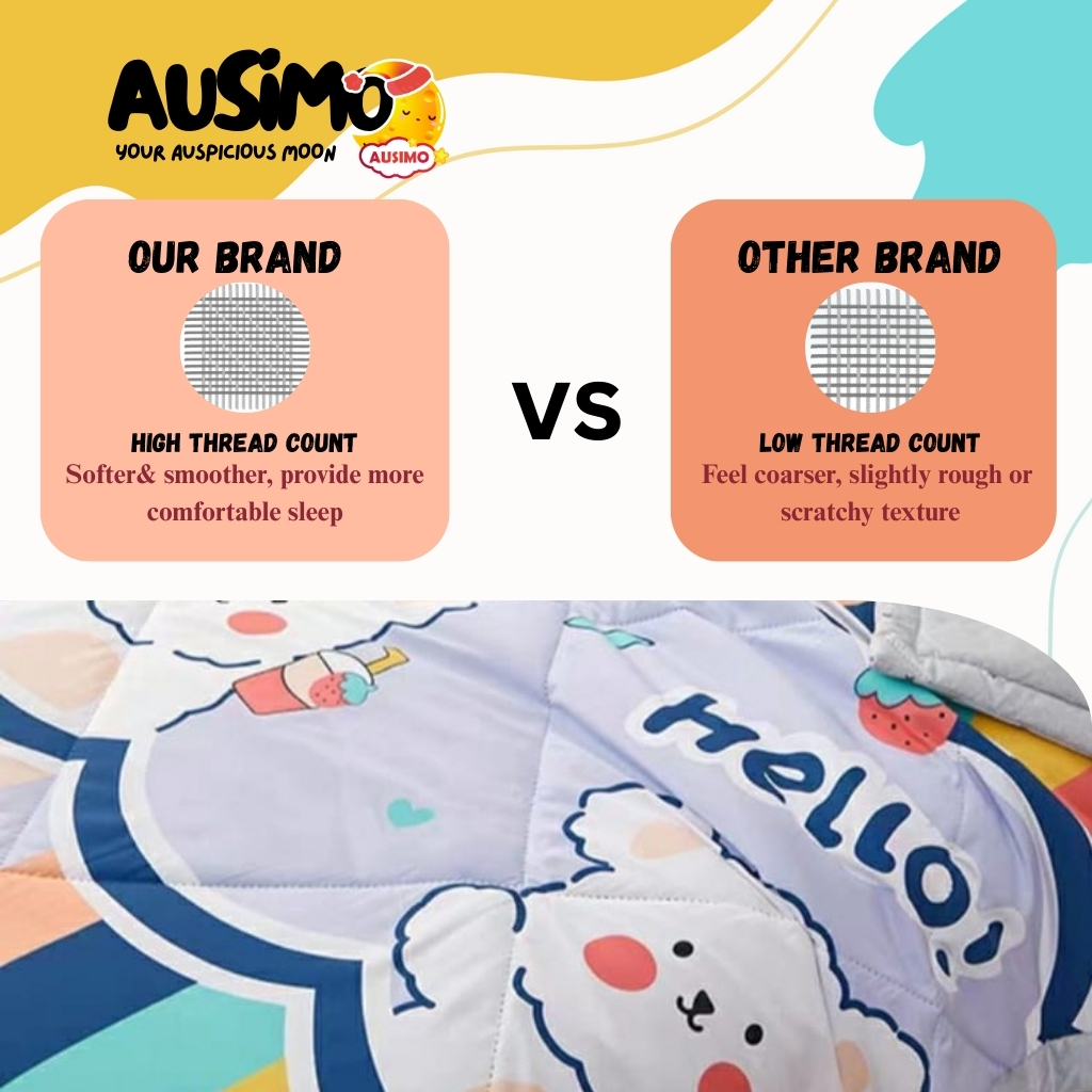 #CHARMING AUSIMO Premium Cotton 4in1 Queen King /2in1 Single Size ...