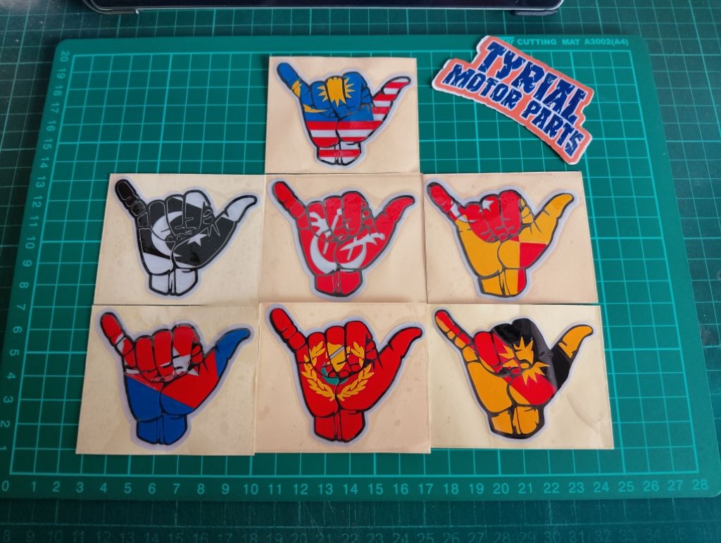STICKERS TANGAN BENDERA MALAYSIA SLG KTN KDH STICKER CUTTING PANTUL ...