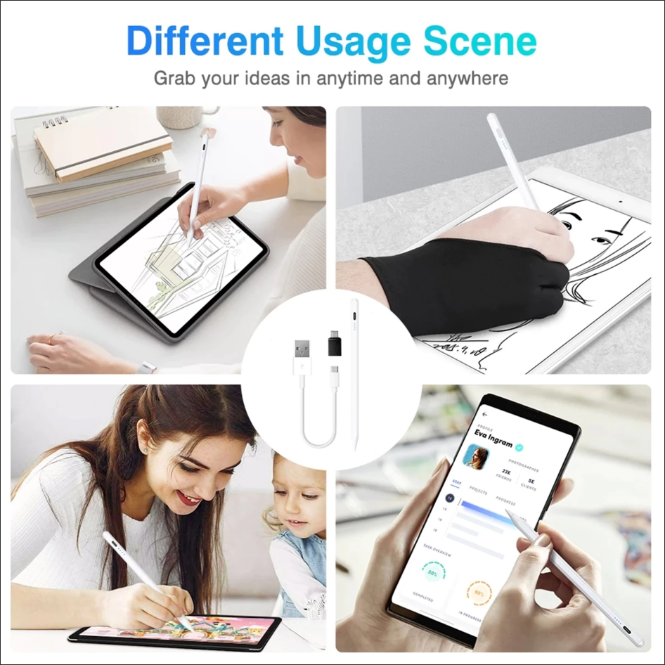 Universal Capacitive Stylus Pen for Android/iOS with Palm Rejection ...