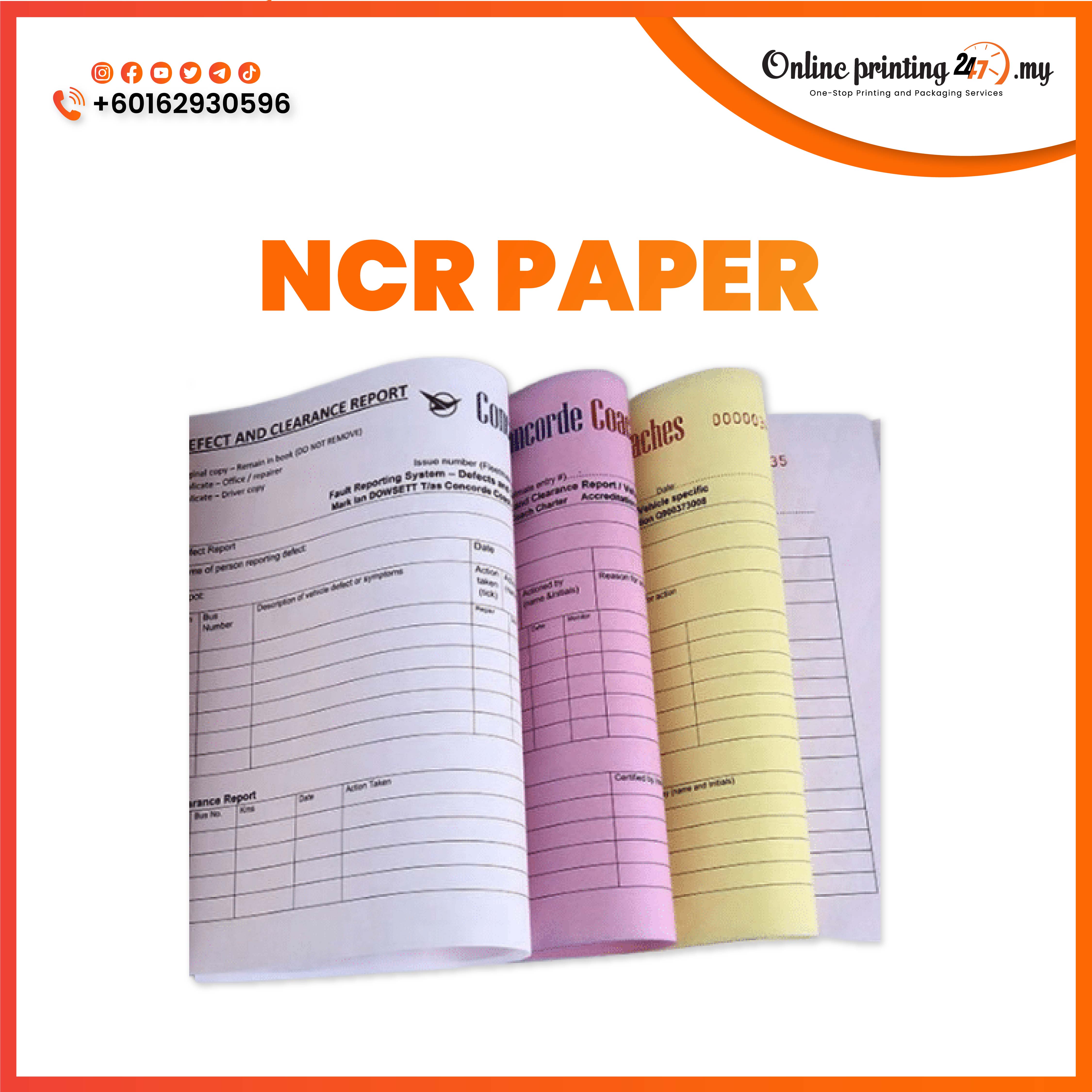 Custom A5 NCR Bill Books Malaysia – 2 Ply & 3 Ply Multi-Purpose Receipt, Order, and Invoice ...
