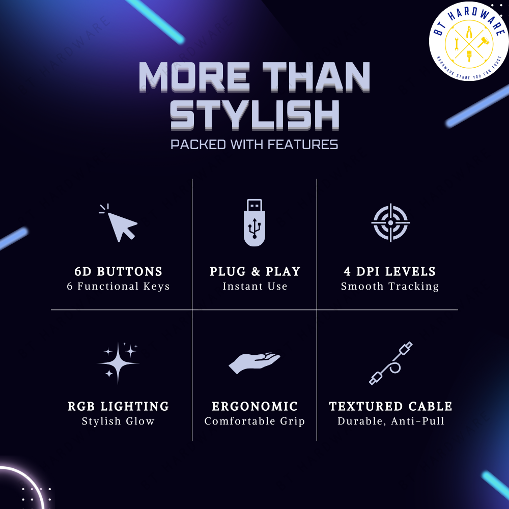 G5 Wired Gaming Mouse 6D Buttons | Adjustable DPI | RGB Backlight ...