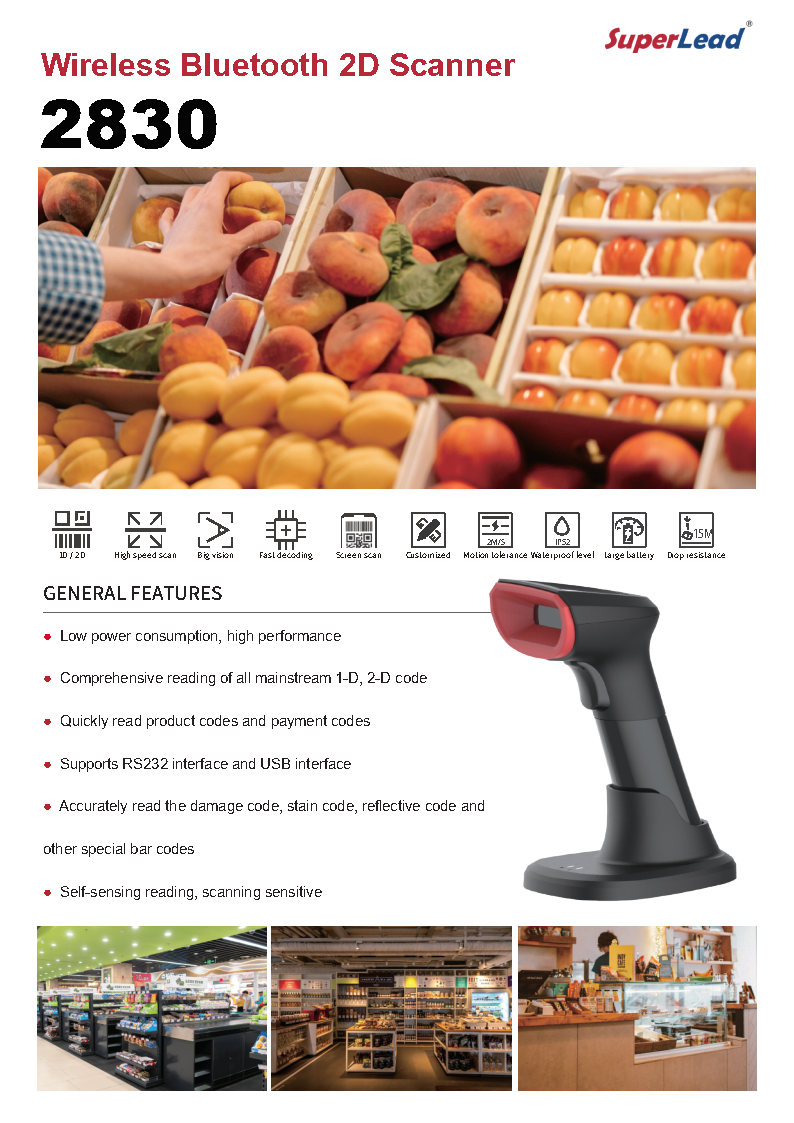 SuperLead 2800 USB 2830 WIRELESS BLUETOOTH 2D/QR HD Barcode Scanner (NEW MODEL) | Shopee Malaysia