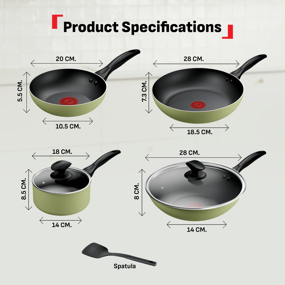[Shopee Exclusive] Tefal Quickchef 7pcs Set Moringa Green | Shopee Malaysia