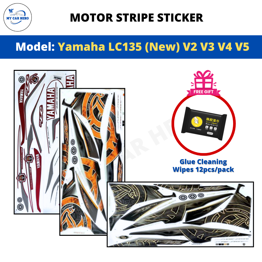 YAMAHA LC135 V2 V3 V4 V5 Body Cover Set Stripe Sticker Motor LC135 ...