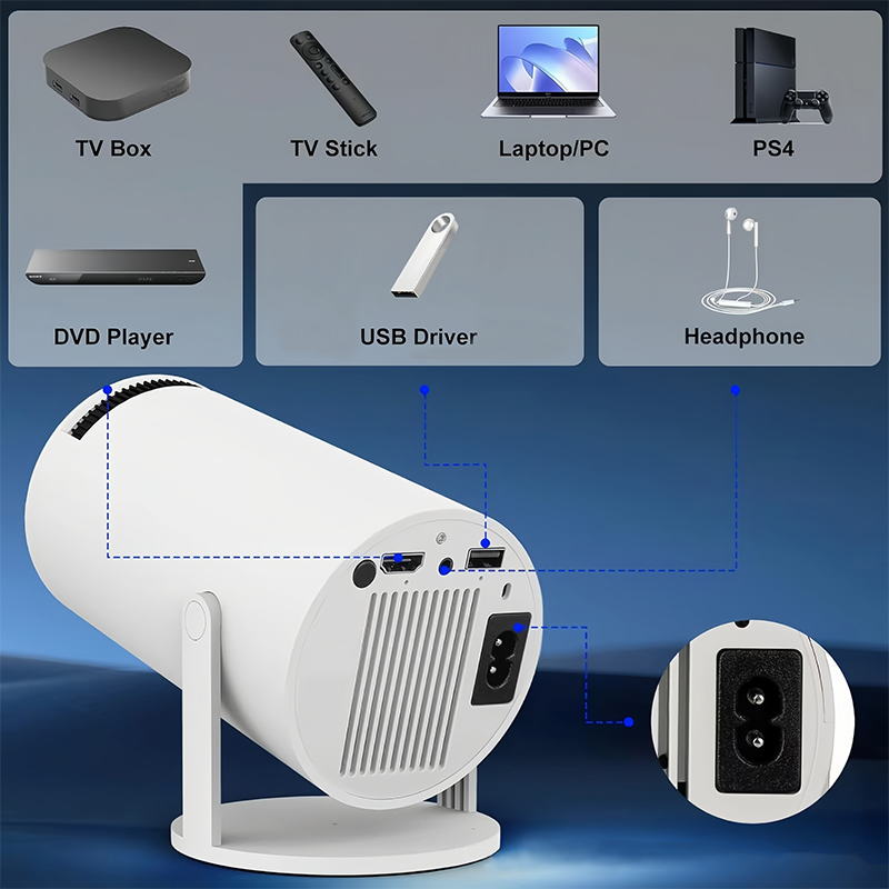 MeeGoo HY300 Pro Projector 1080P 4K HD Smart Projektor Wireless ...