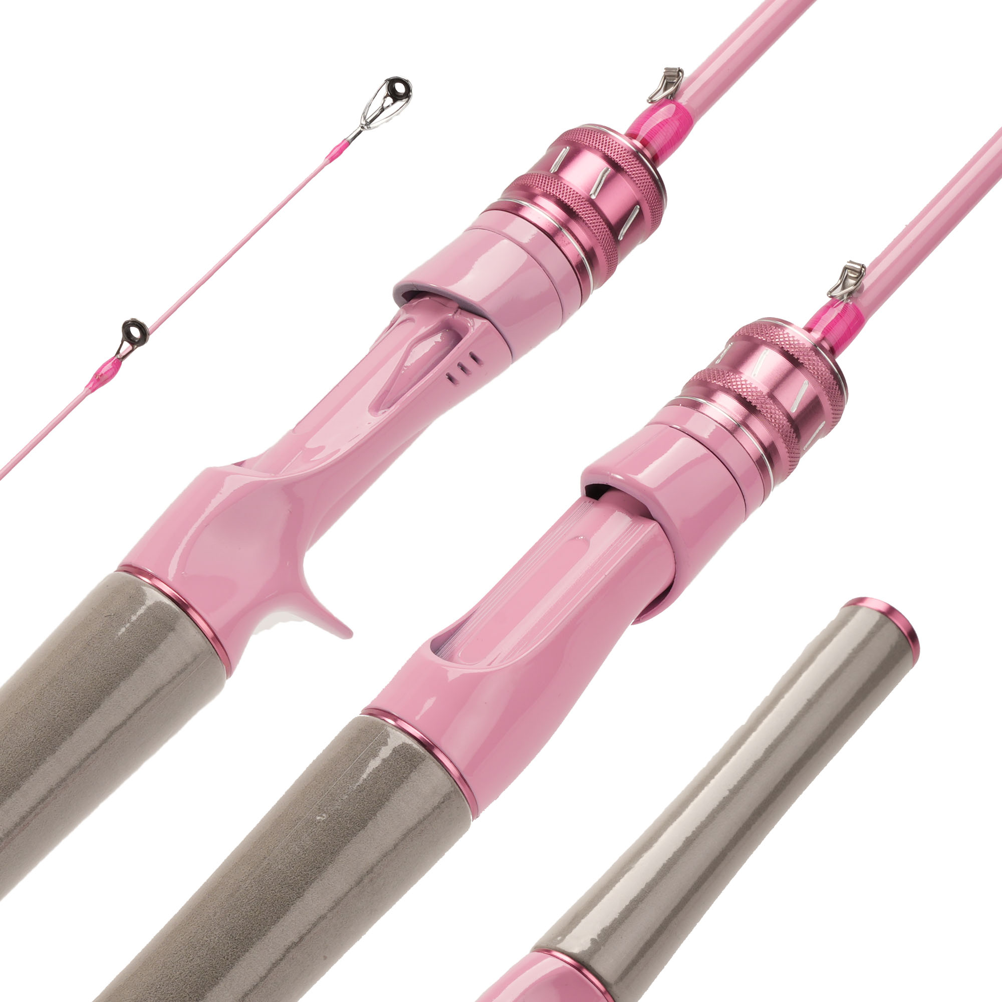Pink Fishing Rod and Spinning Reel Set,2 Sections UL Power Fishing Rod ...