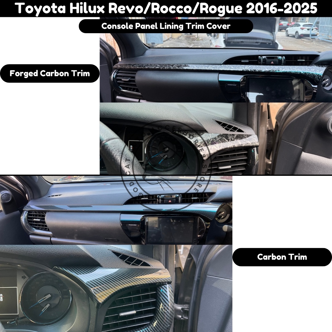 Toyota Hilux Revo/Rocco/Rogue 2016-2025 Carbon Trim Console Panel ...