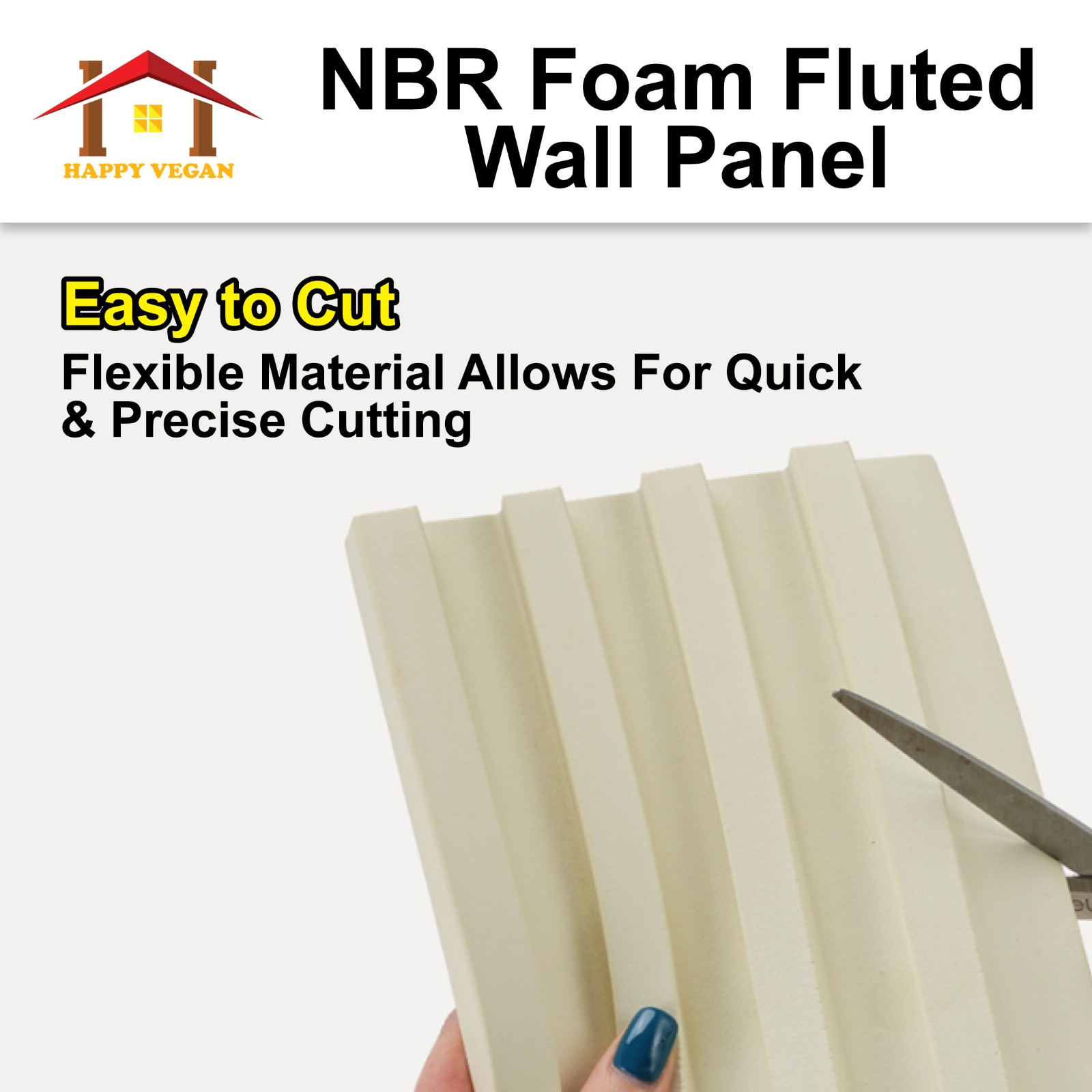 3 meter Panel Dinding Beralur Lembut NBR Foam Fluted Wall Trim Soft ...