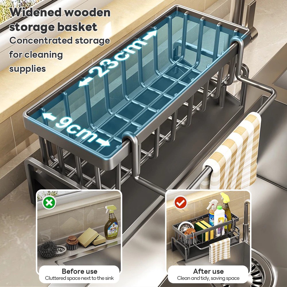 Stainless Steel Sink Storage Rack🔥Ready Stock🔥Kitchen Sponge Drainage ...