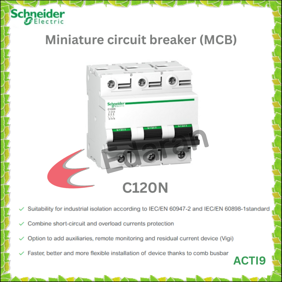 SCHNEIDER ACTI9 C120N 100A 3P 10KA MCB | Shopee Malaysia