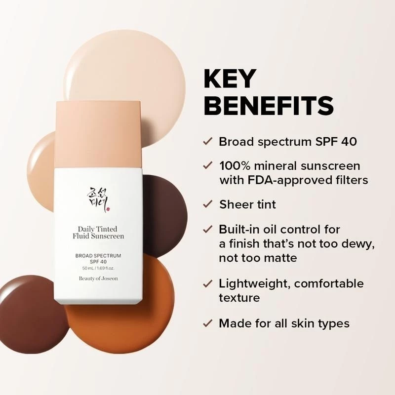 Beauty of Joseon Daily Tinted Fluid Sunscreen 50ml Foundation Base ...