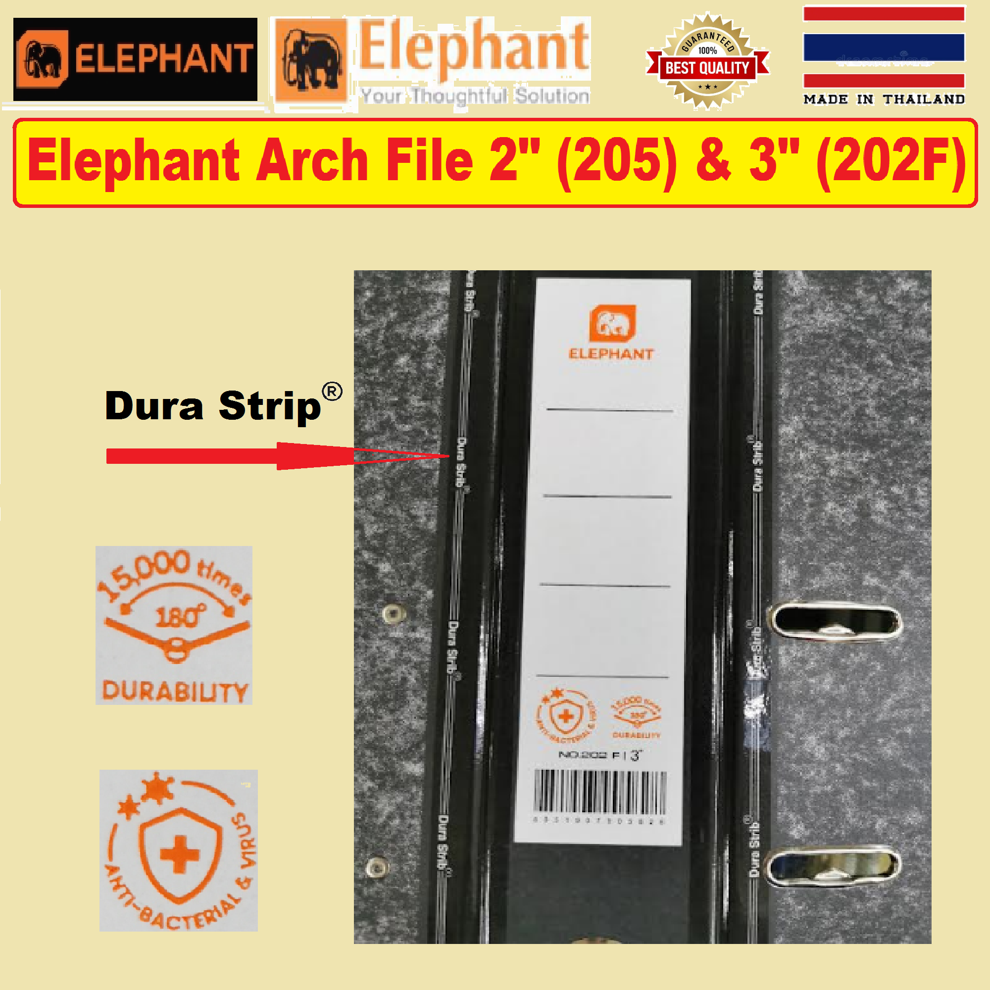 Elephant Elfen 3" Level Arch File 202F / 2" Level Arch File 205 Made in ...