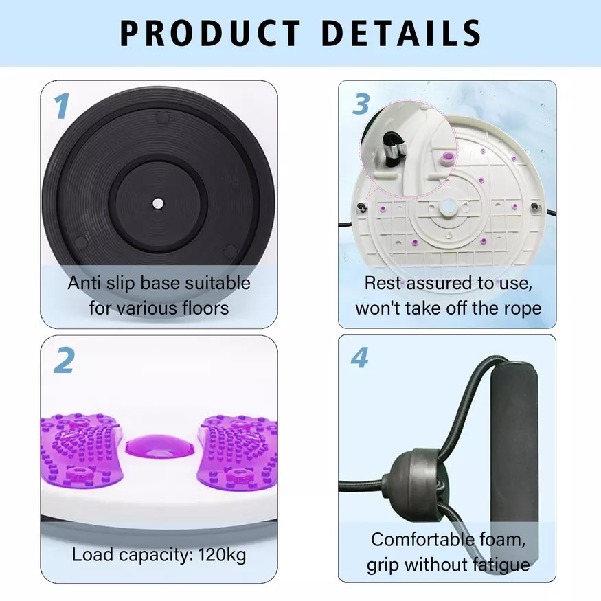 2in1 Waist Twisting Plate Disc with Pull Rope&Magnetic Stone Balance ...