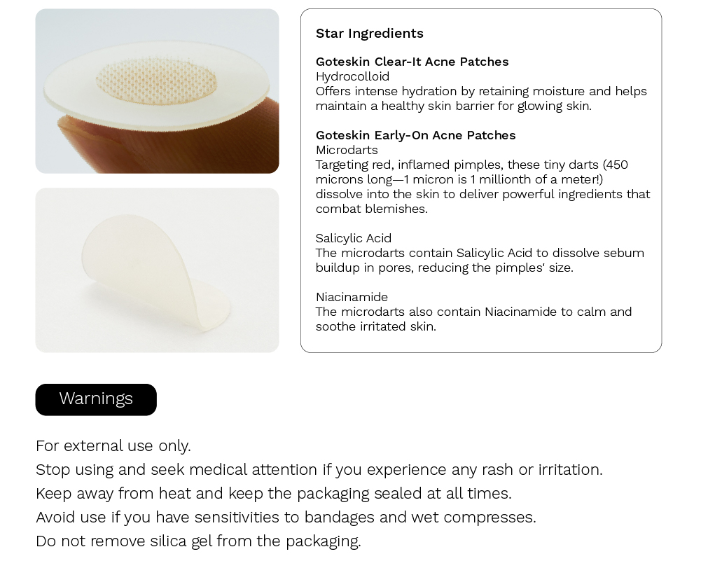 Goteskin Clear-It Acne Patches (12Pcs) + Goteskin Early-On Microdart ...