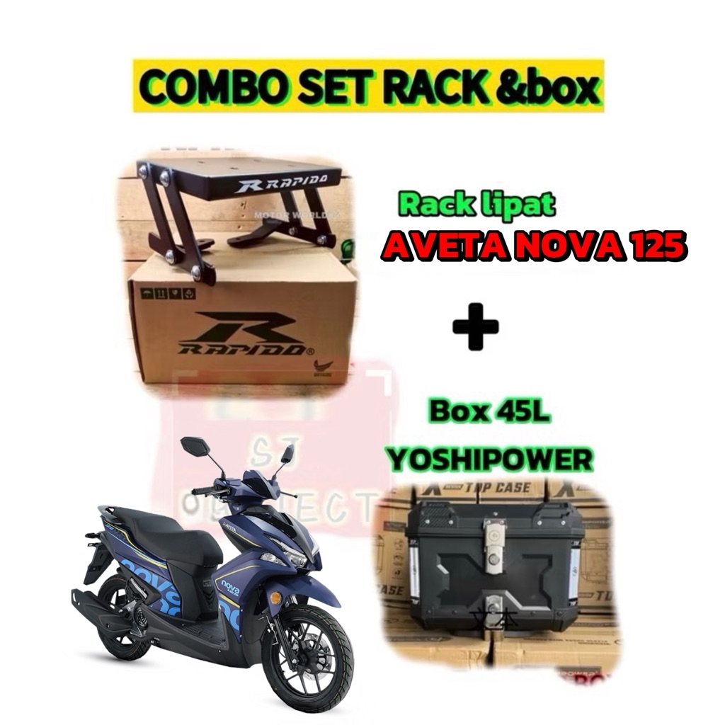 AVETA NOVA 125 ( COMBO SET BOX&RACK LIPAT RAPIDO AVETA NOVA125 rear box ...