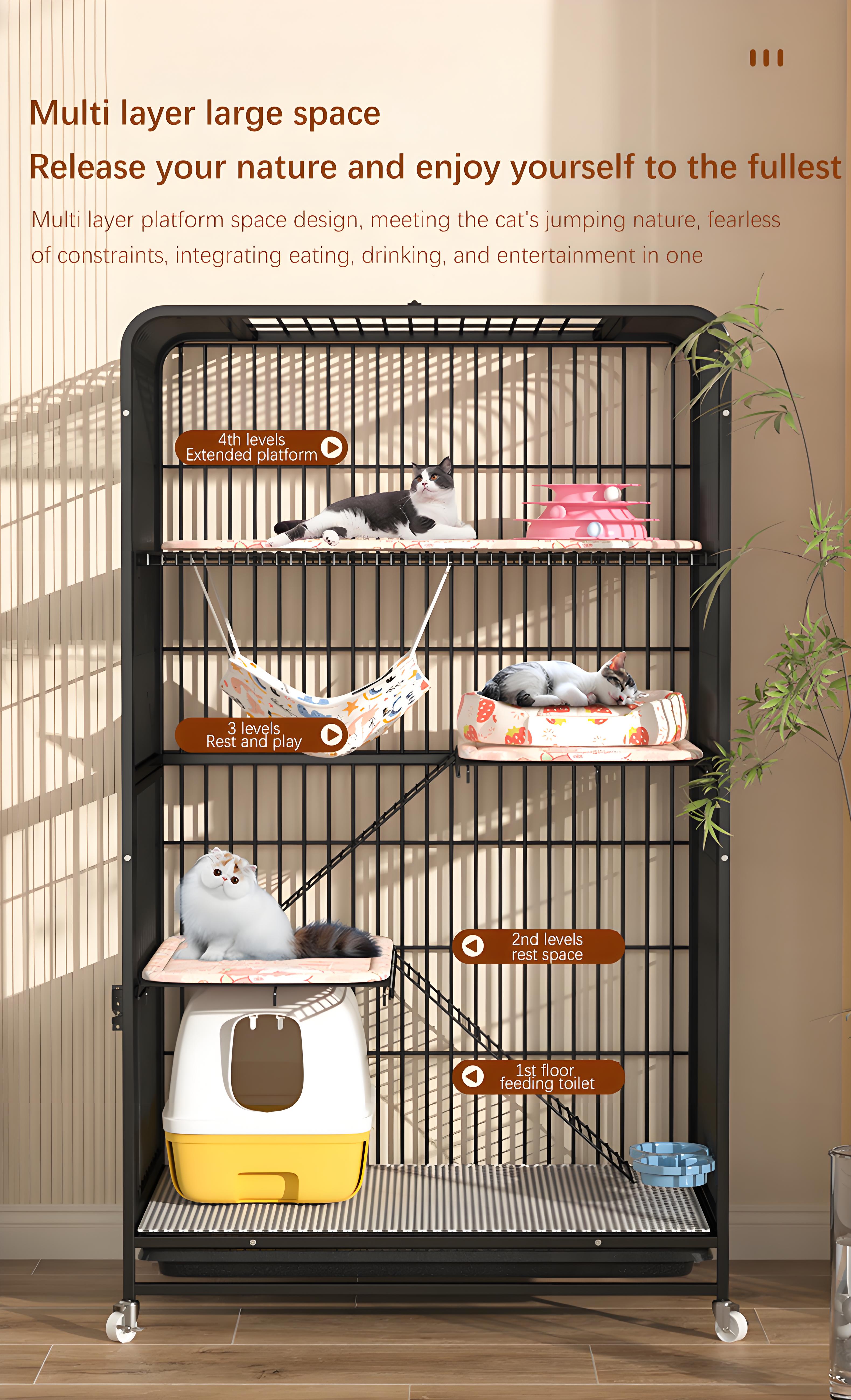 ️Johor READY STOCK ️Sangkar Kucing Besar Cat Cage Large Cat House 4 ...