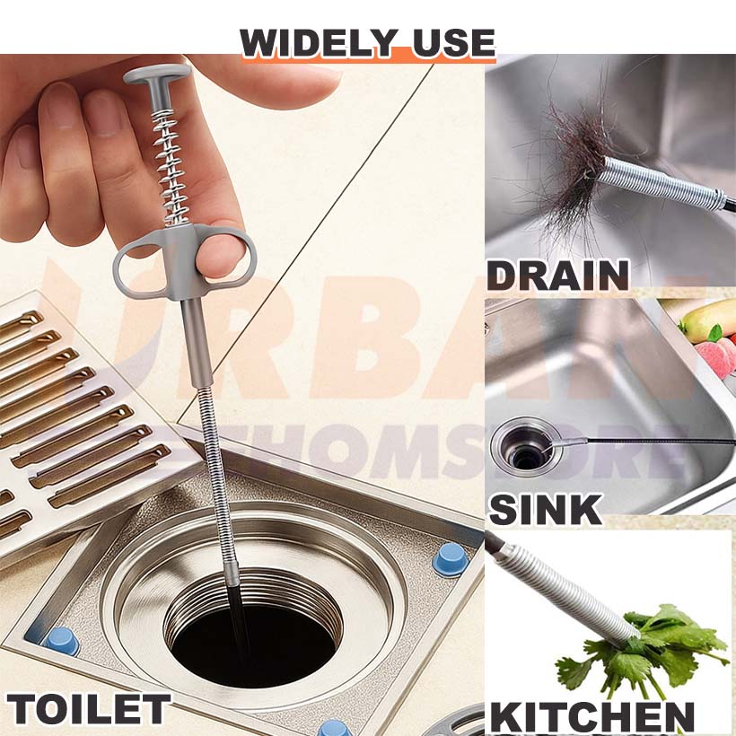 UBH Drain snake clog remover Sinki sumbat 3M Bendable drain cleaner ...