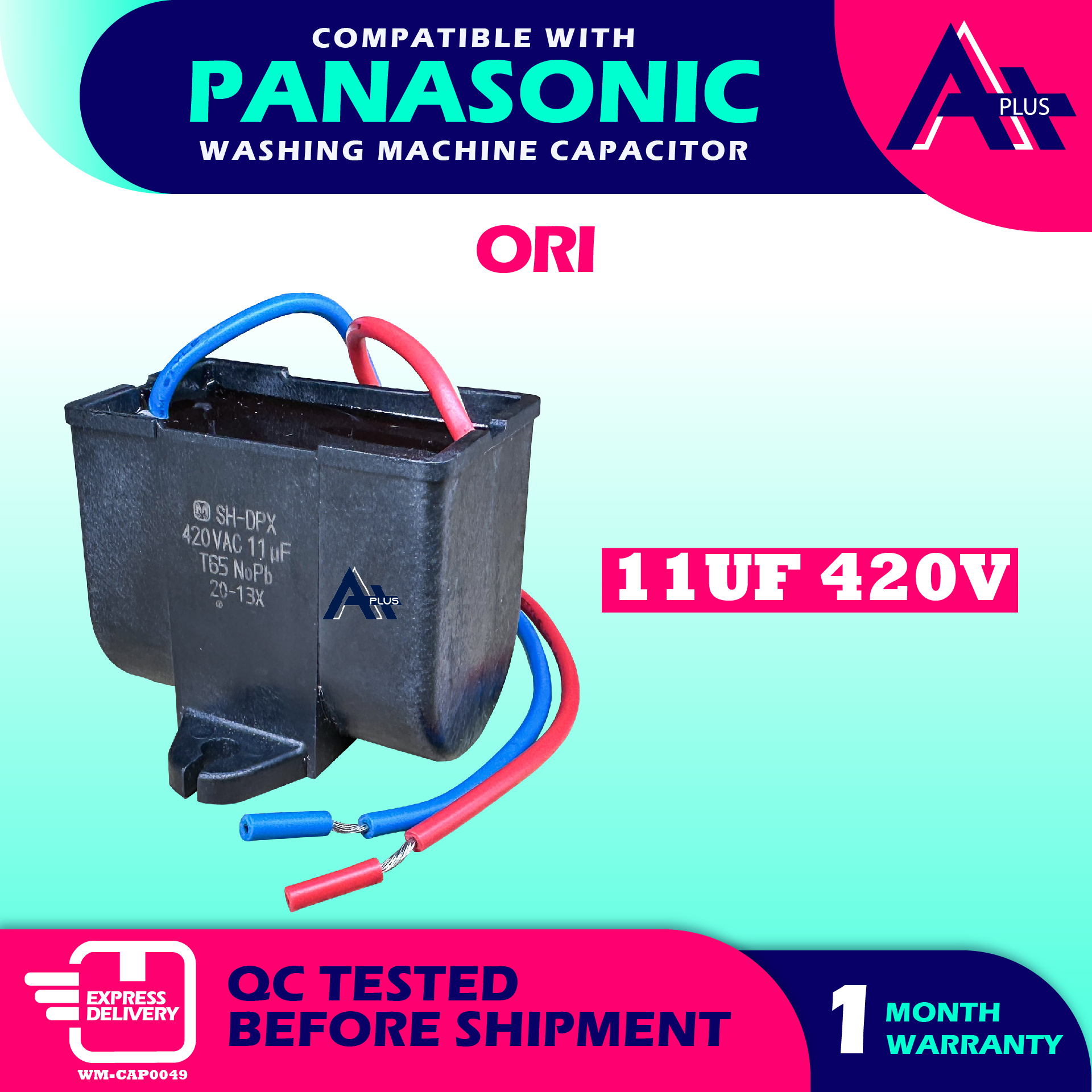 Compatible With PANASONIC 11UF 420V Washing Machine Capacitor KAPASITOR ...