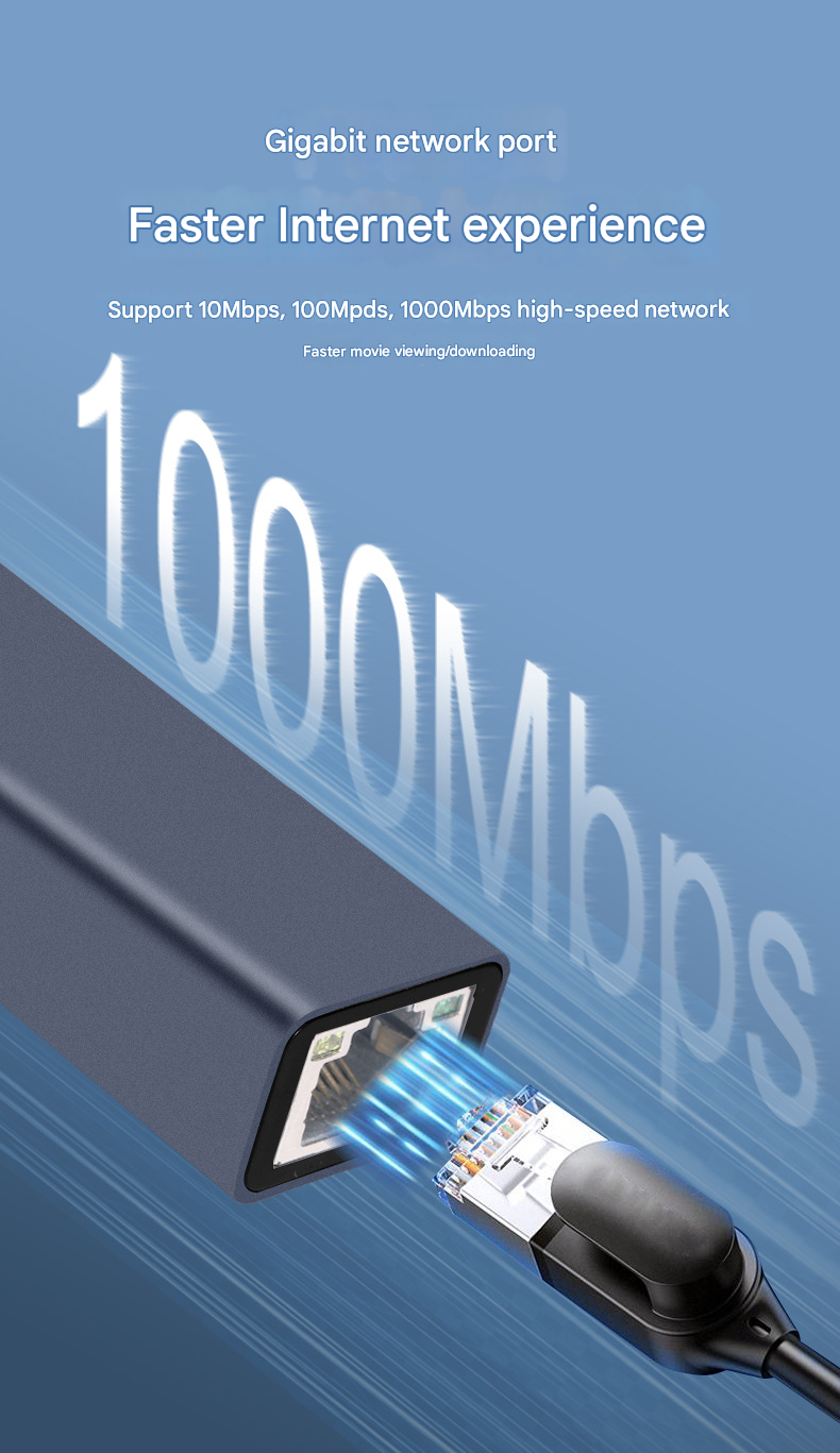 USB 3.0 Type-C Gigabit Ethernet Adapter Wired LAN Converter Laptop PC ...