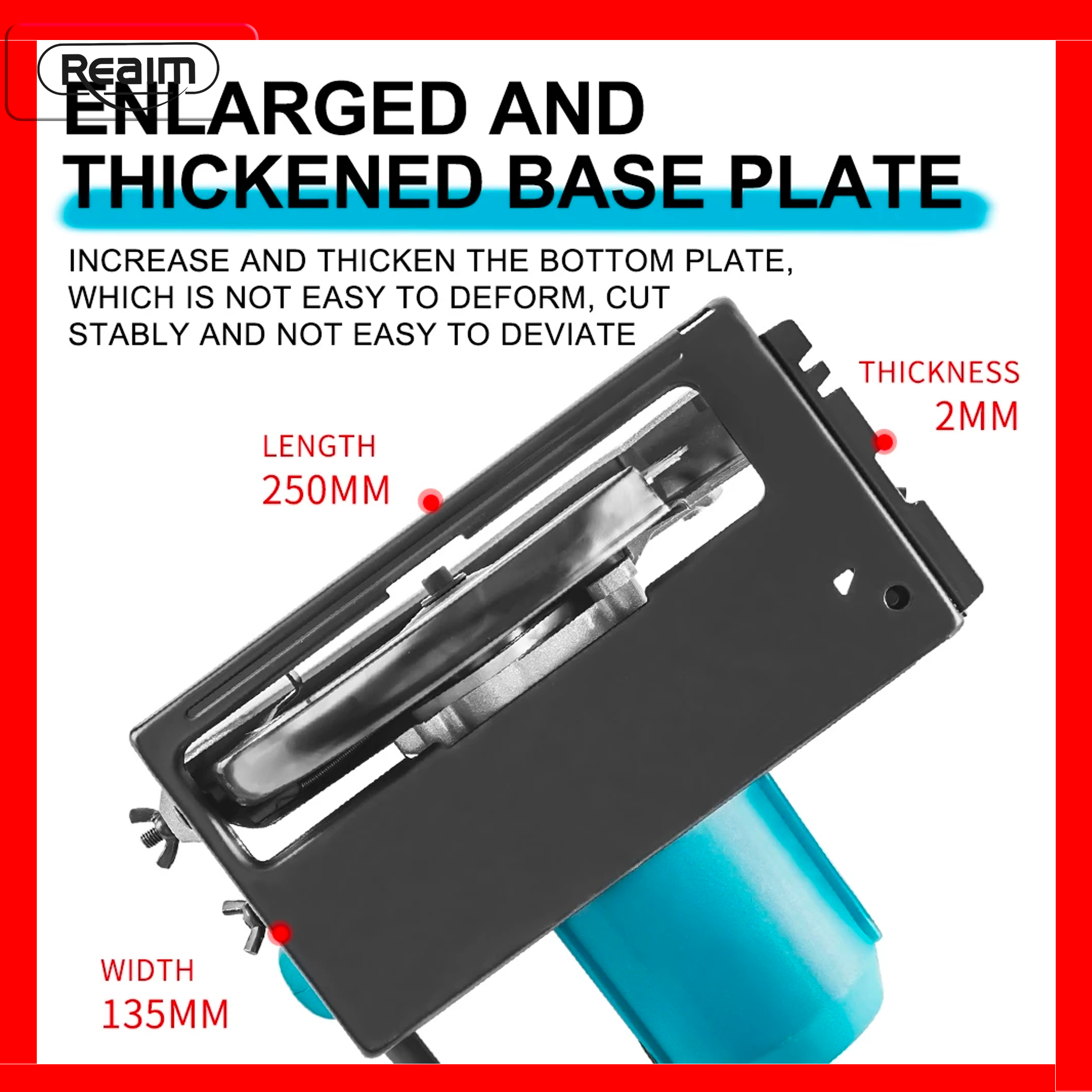 REAIM Circular Saw 5806B Wood Plastic Cutter 1400W 7 1/4" Blade Cutting ...