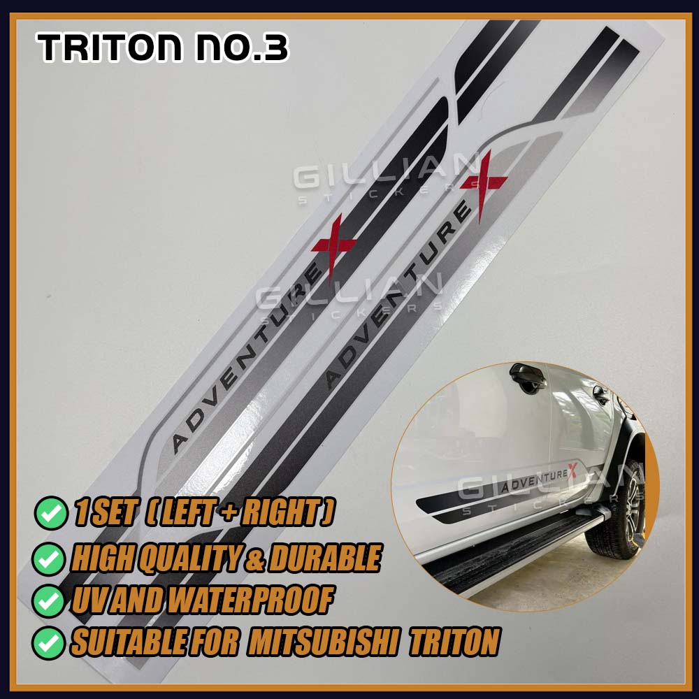 Design Sticker Body MITSUBISHI TRITON No.3 Car Side Body Sticker Lining ...
