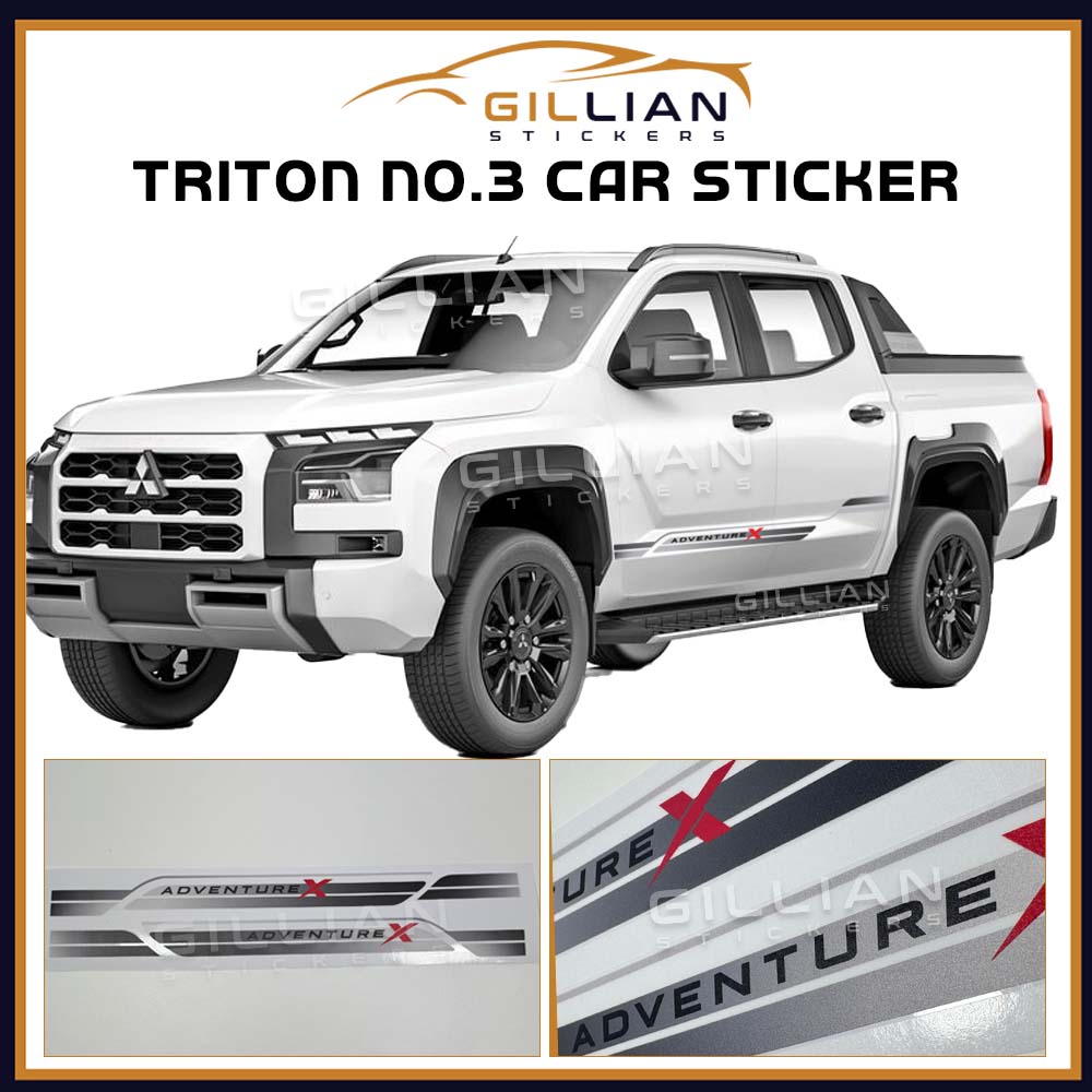 Design Sticker Body MITSUBISHI TRITON No.3 Car Side Body Sticker Lining ...