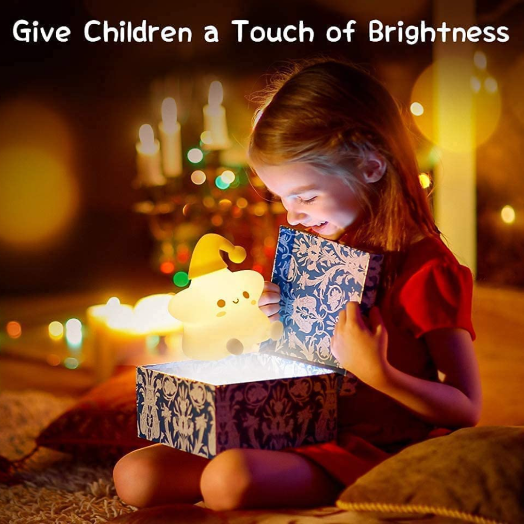 Cute Star Night Light Soft Silicone Rechargeable LED Lamp Pat Control ...