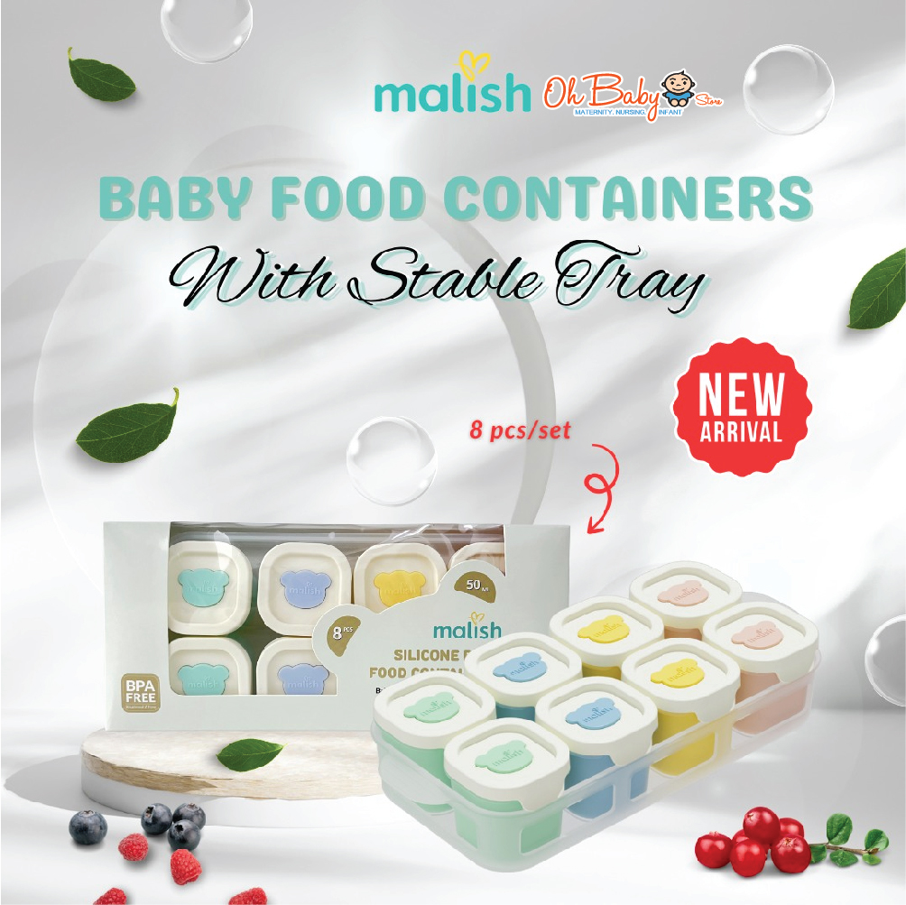 Malish Silicone Baby Food Containers with Stable Tray 50ml | Shopee ...