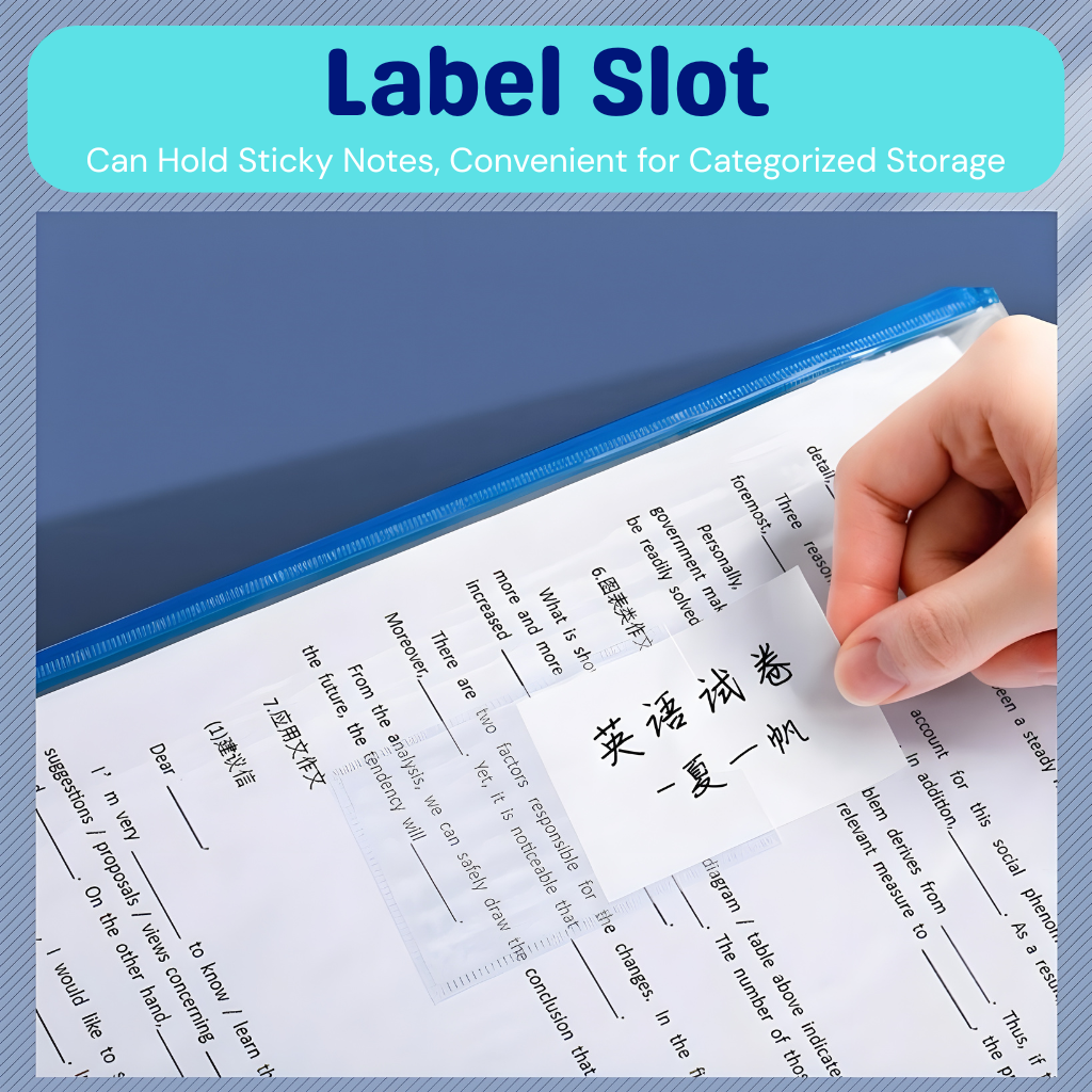 FILE A4 SIZE Fail kertas dokumen ujian zipper transparent paper storage ...