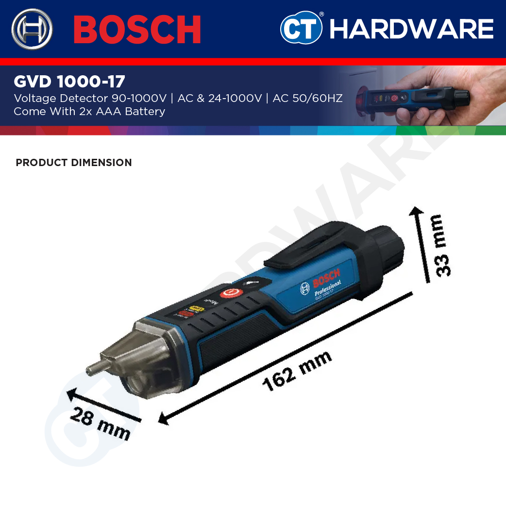 Bosch GVD 1000-17 Voltage Detector 90-1000V AC & 24-1000V AC | Come ...