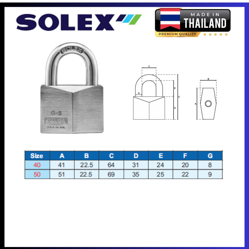 (100% ORIGINAL) SOLEX Padlock G5 Anti-Cut Padlock Key / Solex Premium ...