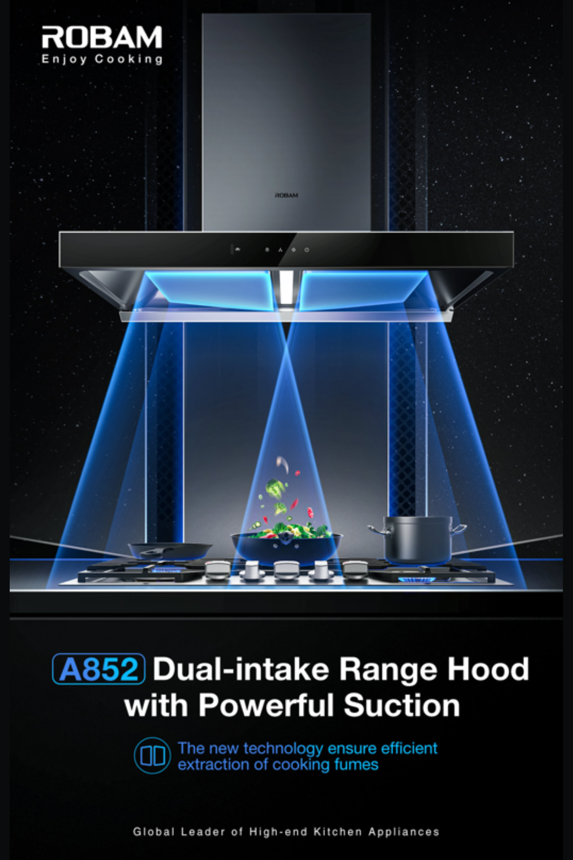 ROBAM A852 Kitchen Hood 90CM | Built-In Cooker Hood | Auto Clean ...